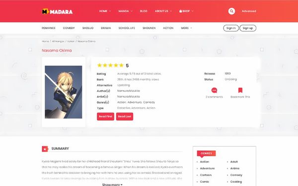Share template Madara web Wordpress đã active 100% | Viết bởi Vuongtuan247