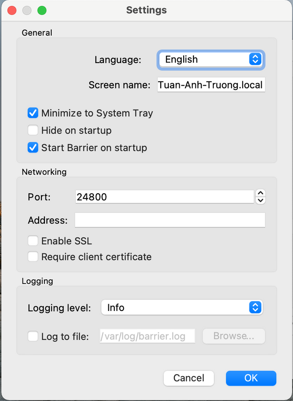 Hướng dẫn chia sẻ chuột và bàn phím giữa Mac &Win bằng Barrier & Win-Win bằng Mouse without ...
