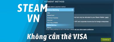 Steam VN cho thanh toán game qua chuyển khoản ngân hàng, không cần dùng thẻ